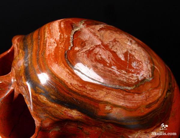 Huge 5.2" Red Jasper Carved Crystal Skull, Super Realistic - Skullis ...