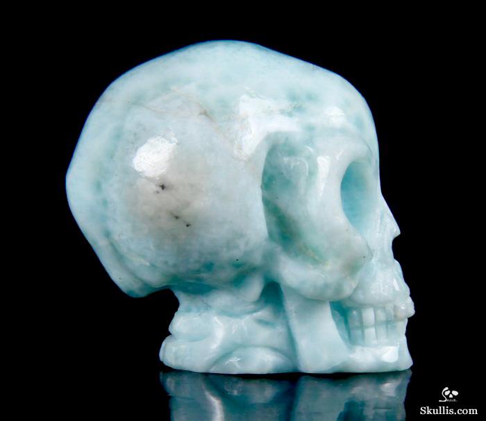Gemstone Tiny 1.0" Larimar Carved Crystal Alien Skull - Skullis ...