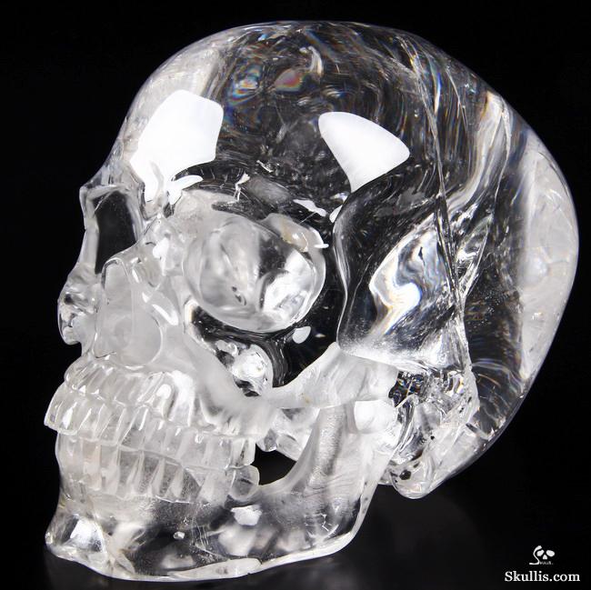 6.3" Quartz Rock Crystal Carved Crystal Skull, Super Realistic ...