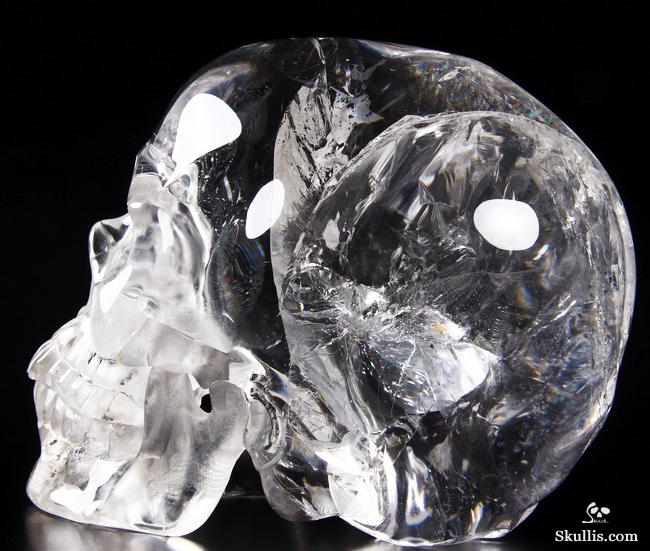 6.3" Quartz Rock Crystal Carved Crystal Skull, Super Realistic ...