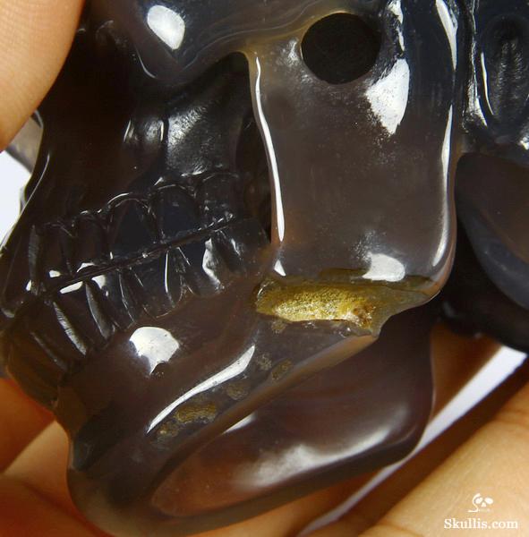 Unique Geode Huge 3.6" Agate Carved Crystal Skull - Skullis Gemstone ...