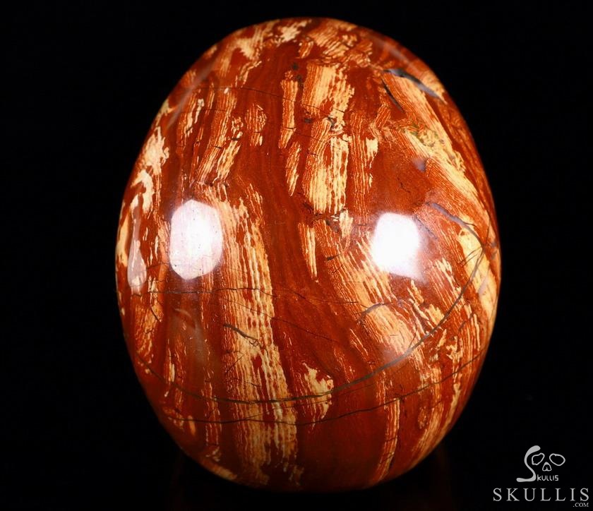 5.0" Red Snake Skin Jasper Carved Crystal Skull, Realistic - Skullis ...