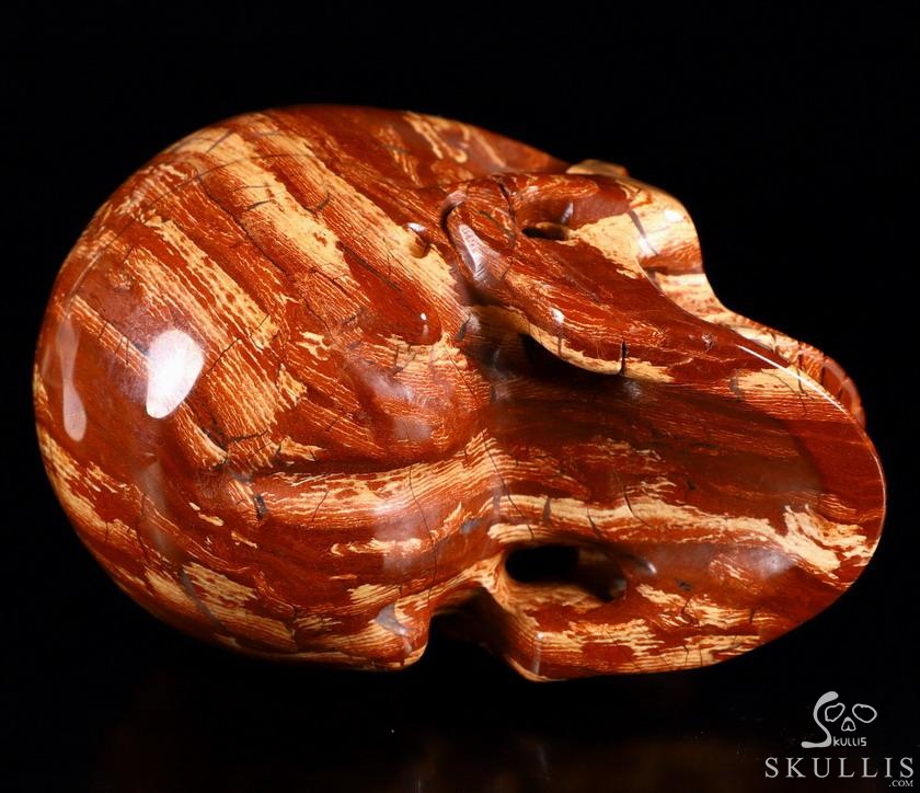 5.0" Red Snake Skin Jasper Carved Crystal Skull, Realistic - Skullis ...