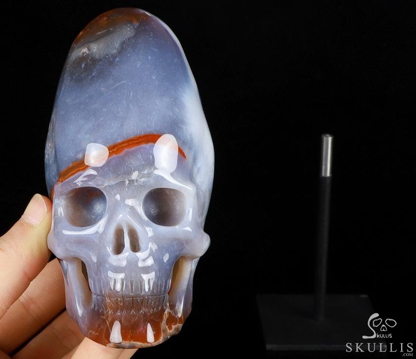 Giant 7.2" Agate Carved Crystal Incan Skull, Crystal Healing - Skullis ...