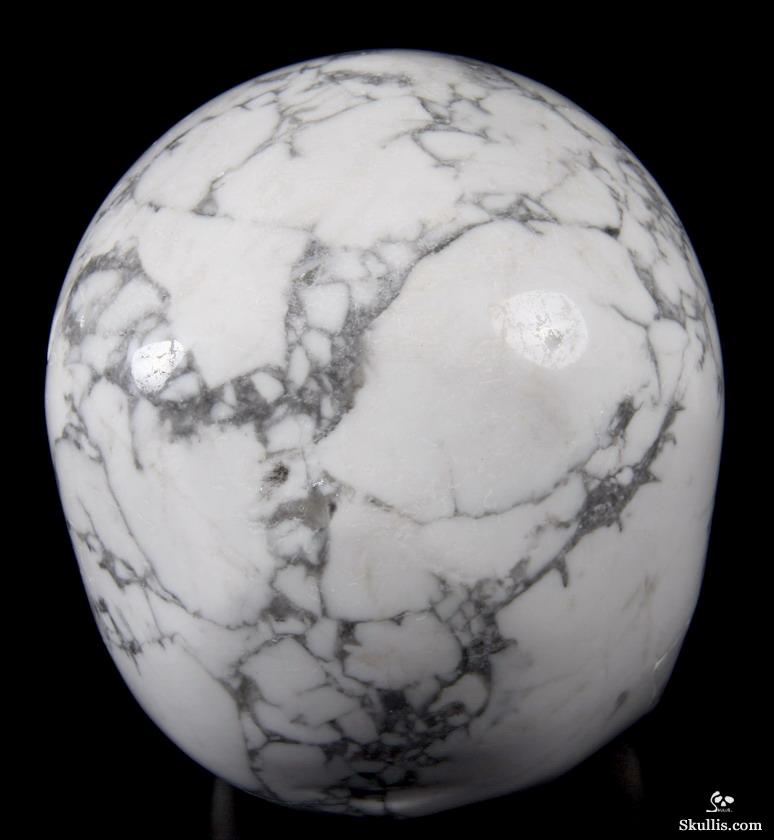 Huge 5.0" Howlite Carved Crystal Skull, Super Realistic - Skullis ...