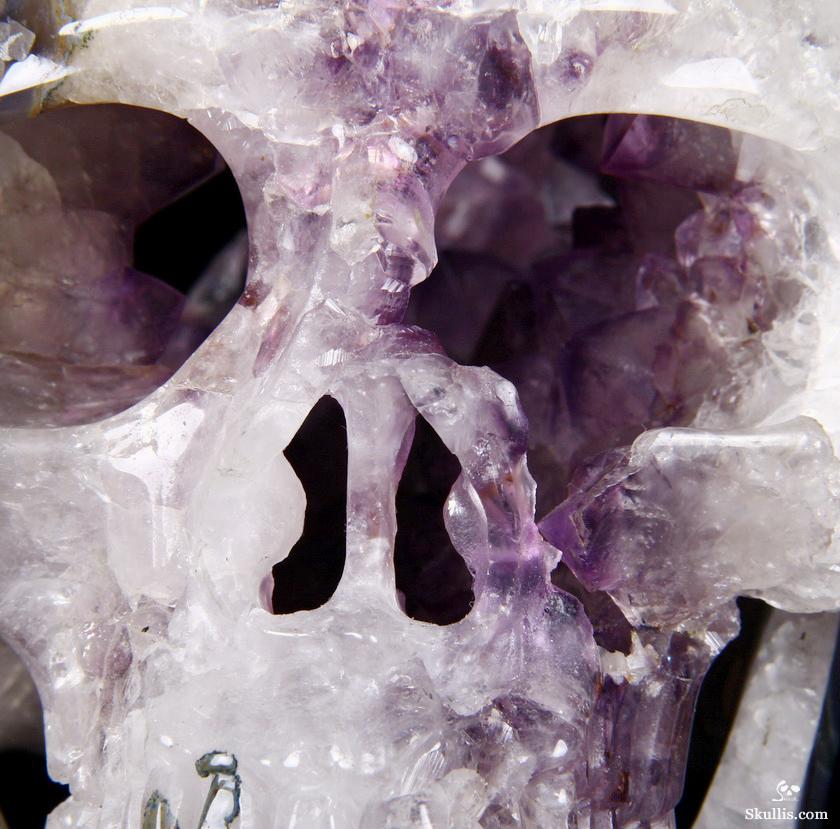 Stunning Lifesized 7.2" Amethyst Geode Agate Carved Crystal Skull ...