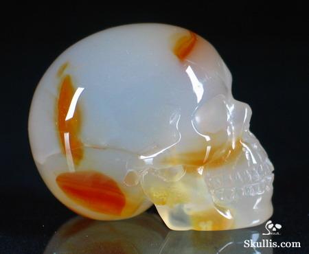 1.5" Agate Carved Crystal Skull, Realistic - Skullis Gemstone & Crystal ...