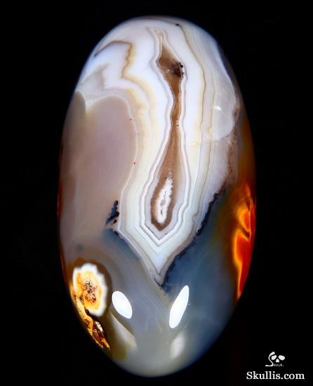 Elongated 4.1" Agate Carved Crystal Skull, Healing - Skullis Gemstone ...