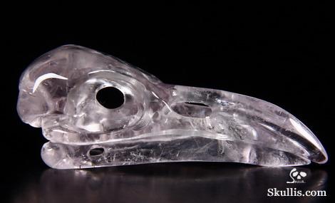 Amethyst Carved Crystal Raven Skull Pendant - Skullis Gemstone ...