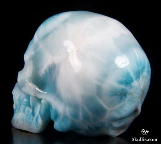 Gemstone, 2.7" Larimar Carved Crystal Skull, Super Realistic - Skullis ...