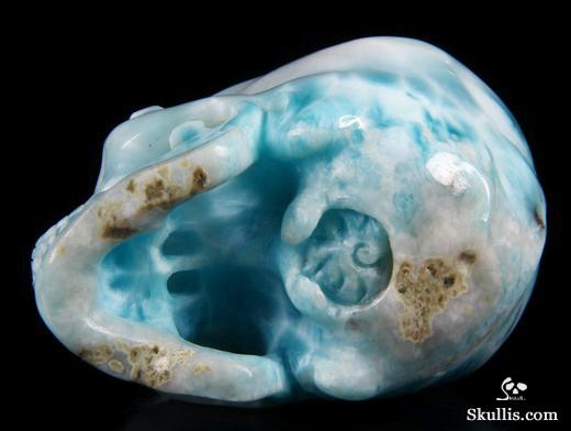 Gemstone, 2.7" Larimar Carved Crystal Skull, Super Realistic - Skullis ...