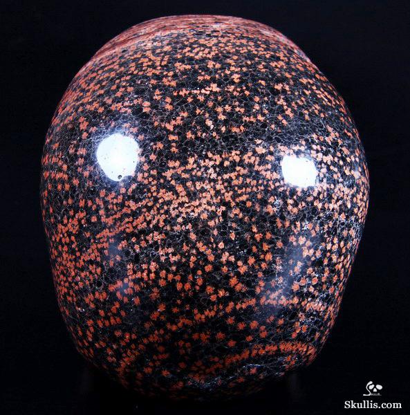 Huge 5.8" Snowflake Obsidian Carved Crystal Skull, Super Realistic ...
