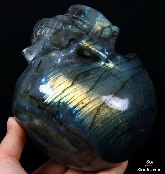 HUGE 5.2" Labradorite Carved Crystal Skull, Singing - Skullis Gemstone ...