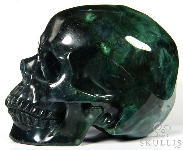 HUGE 5.2" Green Coral Stone Carved Crystal Skull, Super Realistic ...