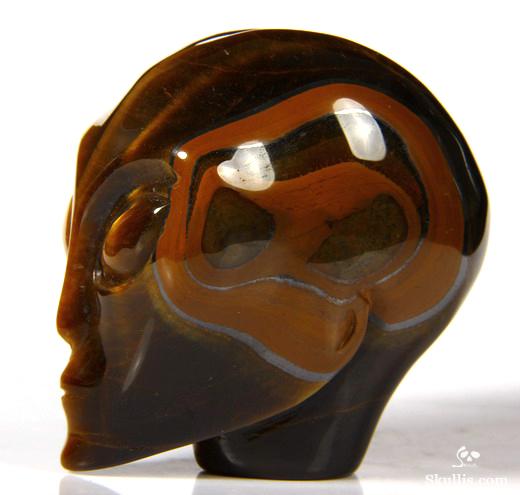 2.0" Gold Tiger Eye Carved Crystal Star Being, Female Alien Skull ...