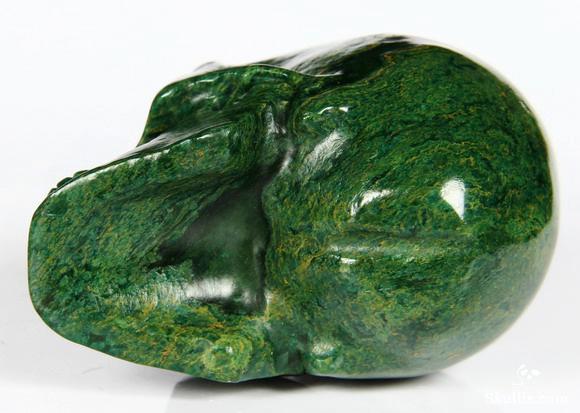 2.4" African Green Stone Verdite Carved Crystal Skull, Realistic ...