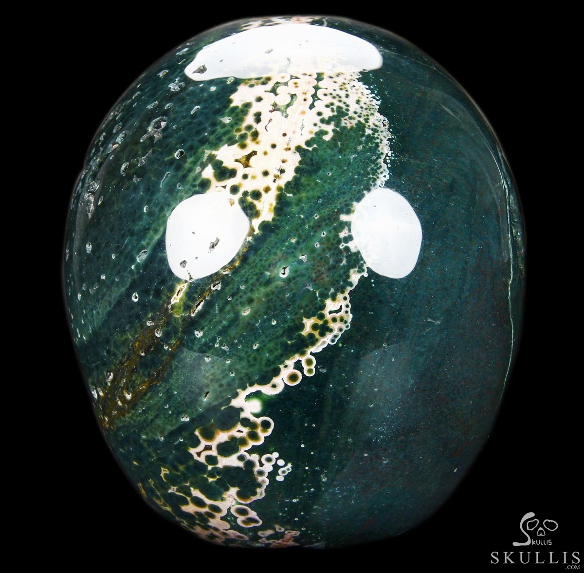 Lifesized 7.0" Ocean Jasper Carved Crystal Skull, Realistic - Skullis ...