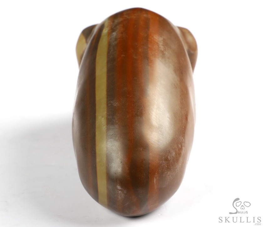 3.9" Australian Print Stone Carved Elongated Mayan Alien Crystal Skull ...