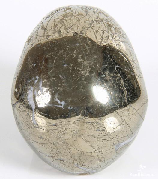 Huge 5.3" Pyrite Carved Crystal Detachable Skull - Skullis Gemstone ...