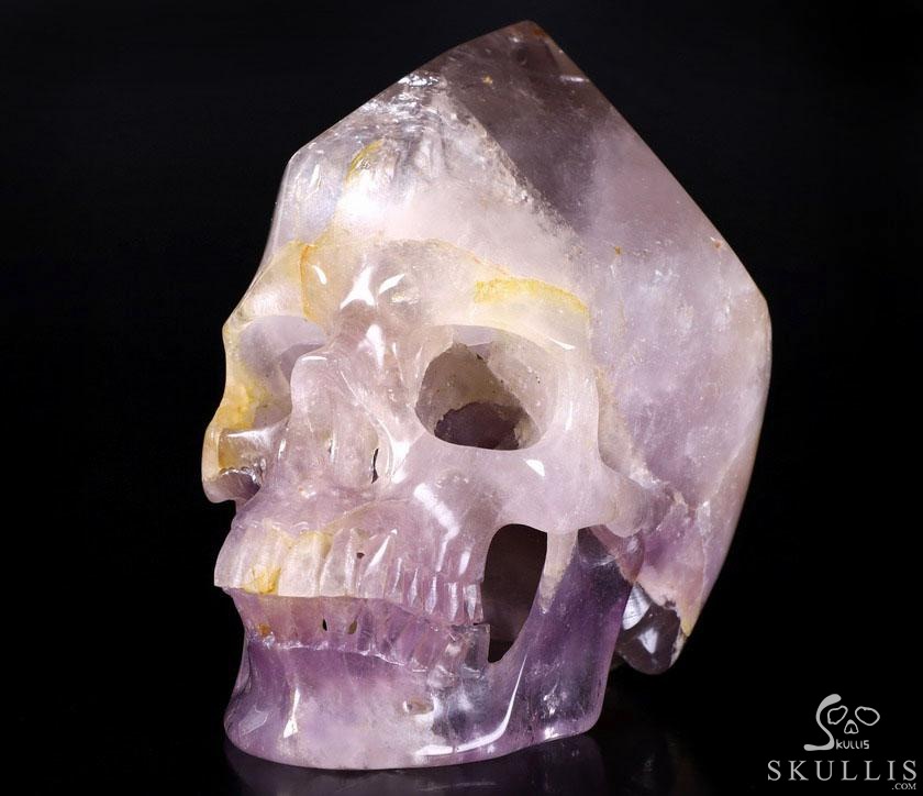 Lifesized 6.5" Amethyst Carved Crystal Skull, Super Realistic, Crystal ...