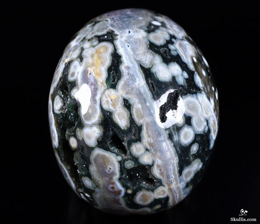 Huge 5.1" Ocean Jasper Geode Carved Crystal Skull, Realistic, Crystal ...