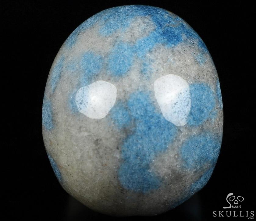 LONG AWAITED NEW STONE, 2.0" K2 Azurite Granite Carved Crystal Skull ...