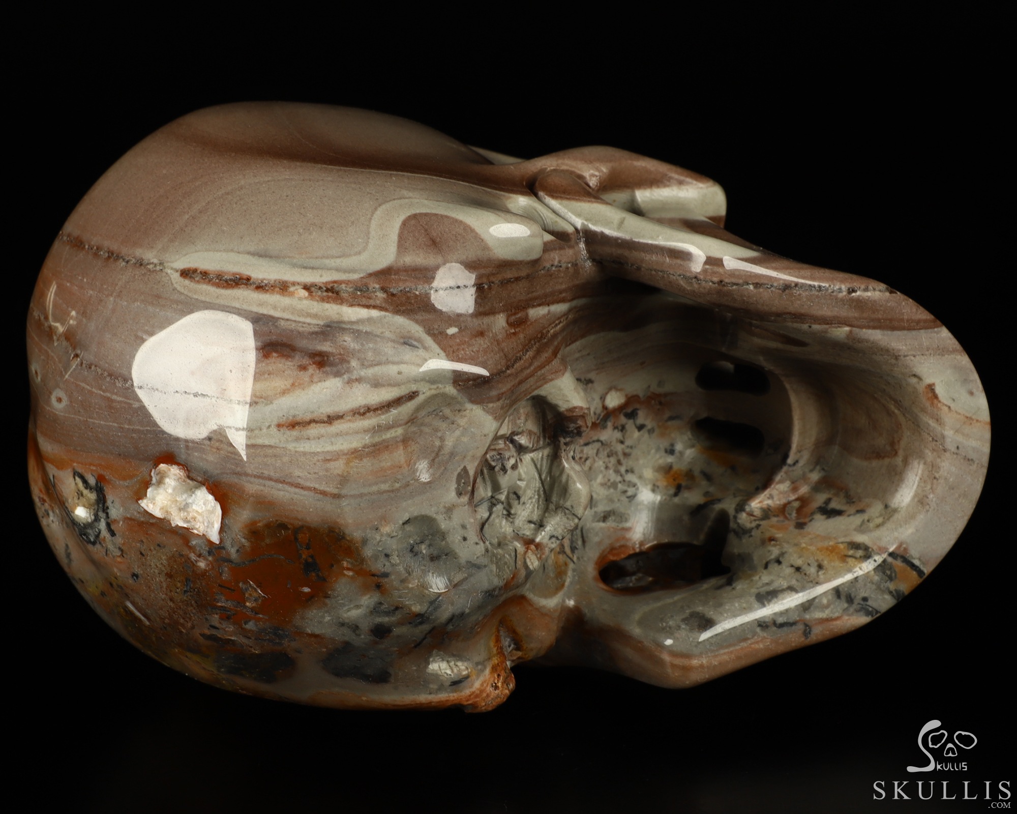 Lifesized 6.9" Mexican Banded Jasper Carved Crystal Skull,Super ...