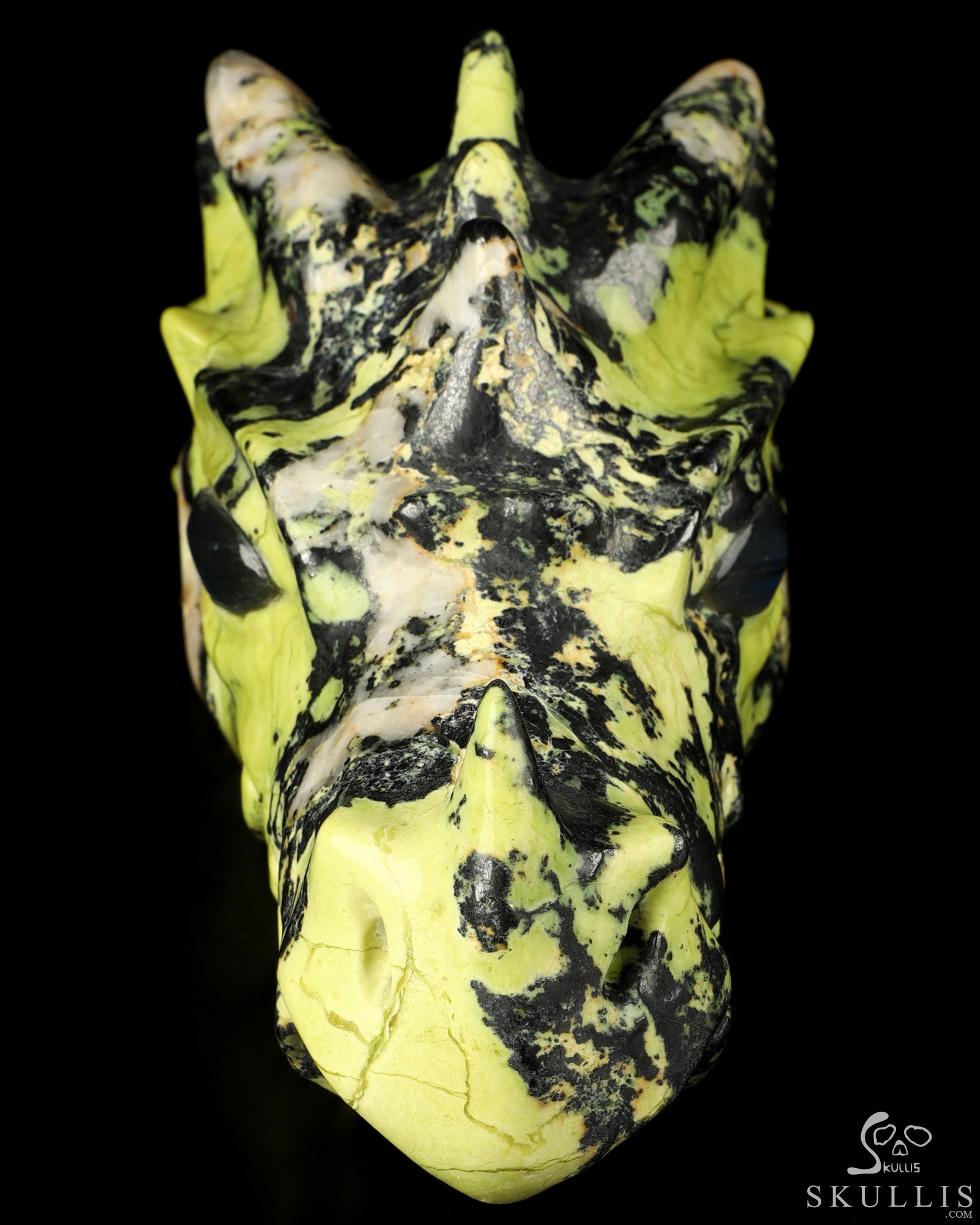 5.5" Hiso Jasper Carved Crystal Dragon Head Skull & Labradorite Eyes ...