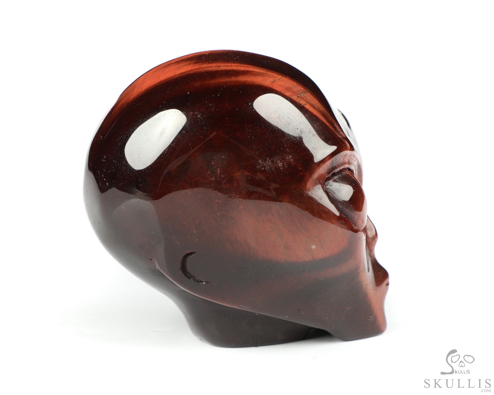 1.8" Red Tiger's Eye Crystal Skull Companion Star Being Female Alien ...