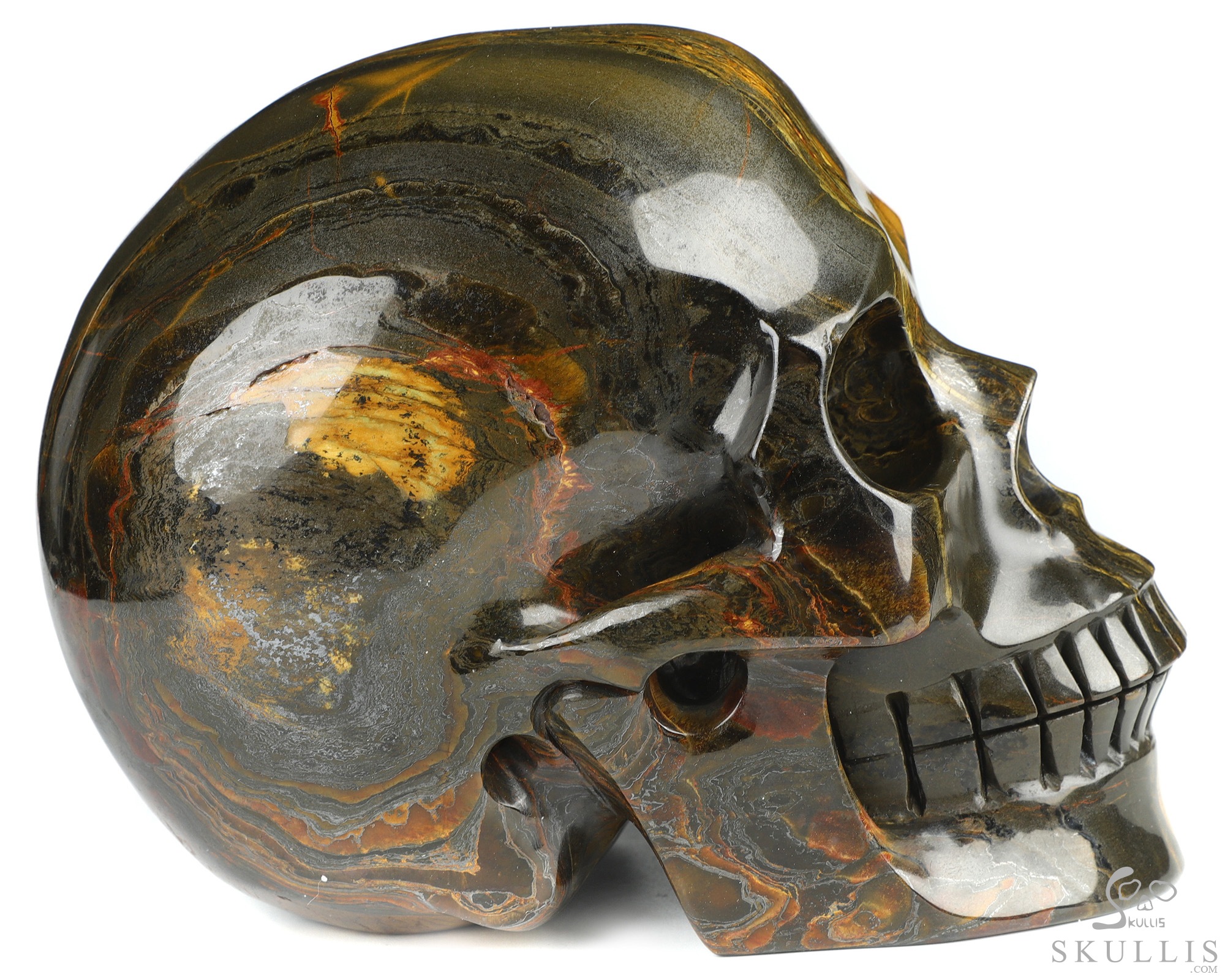Lifesized 6.5" Autum Leaves Stone Hand Carved Crystal Skull, Realistic ...