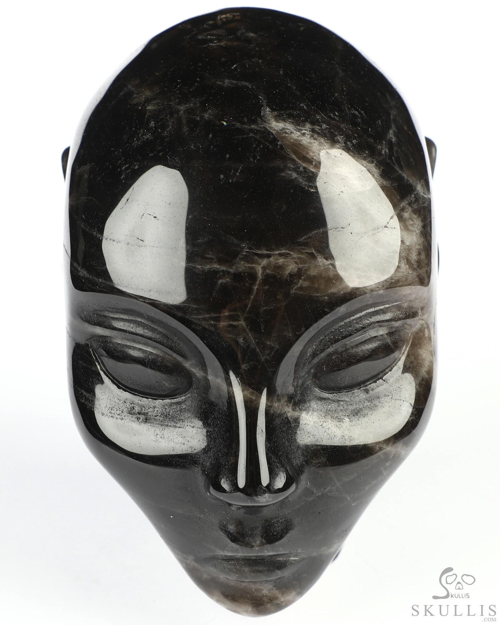 4.1" Black Quartz Hand Carved Fairy Elf Alien Crystal Skull Companion ...