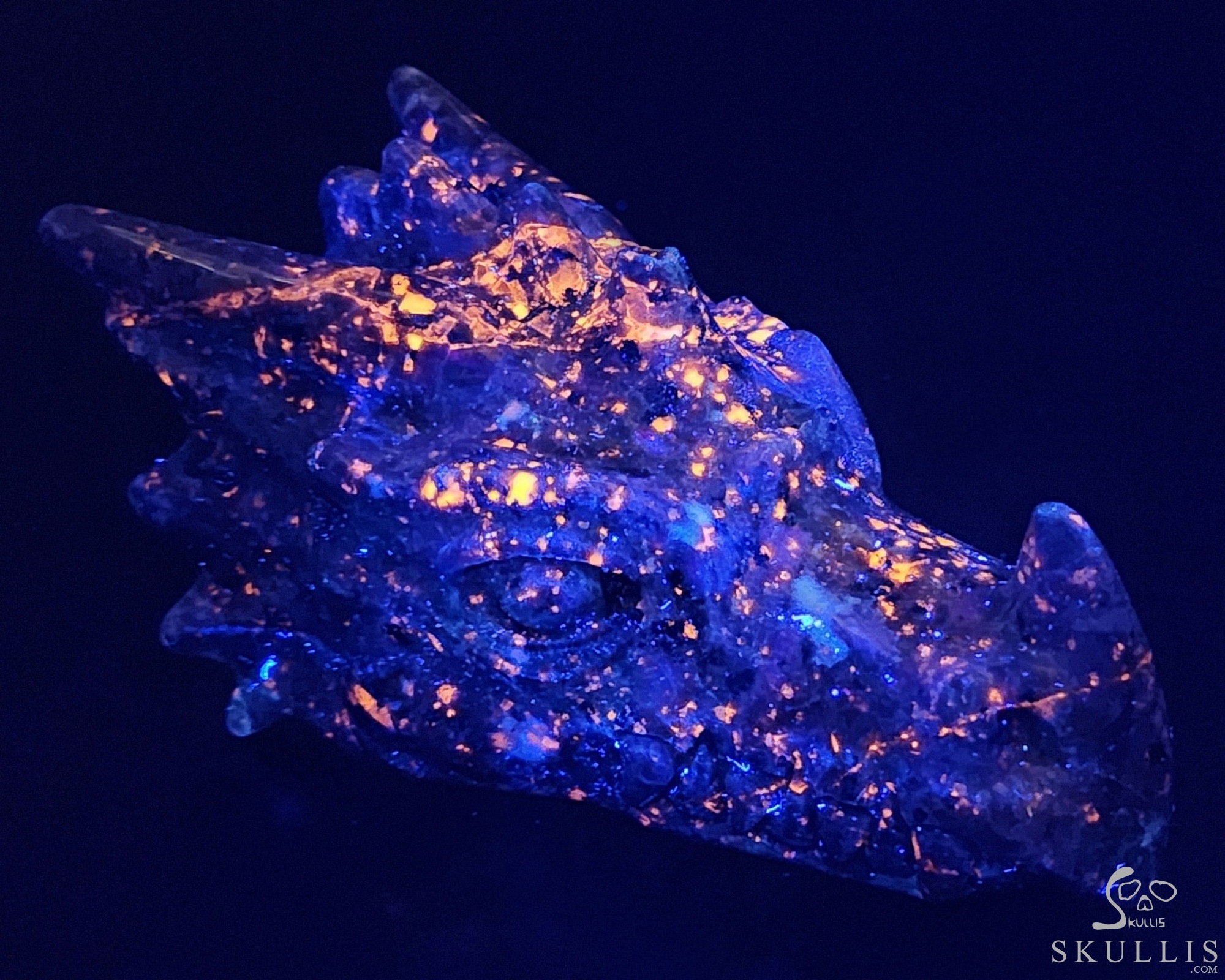 5.9" Yooperlites Hand Carved Crystal Dragon Head Skull Sculpture ...