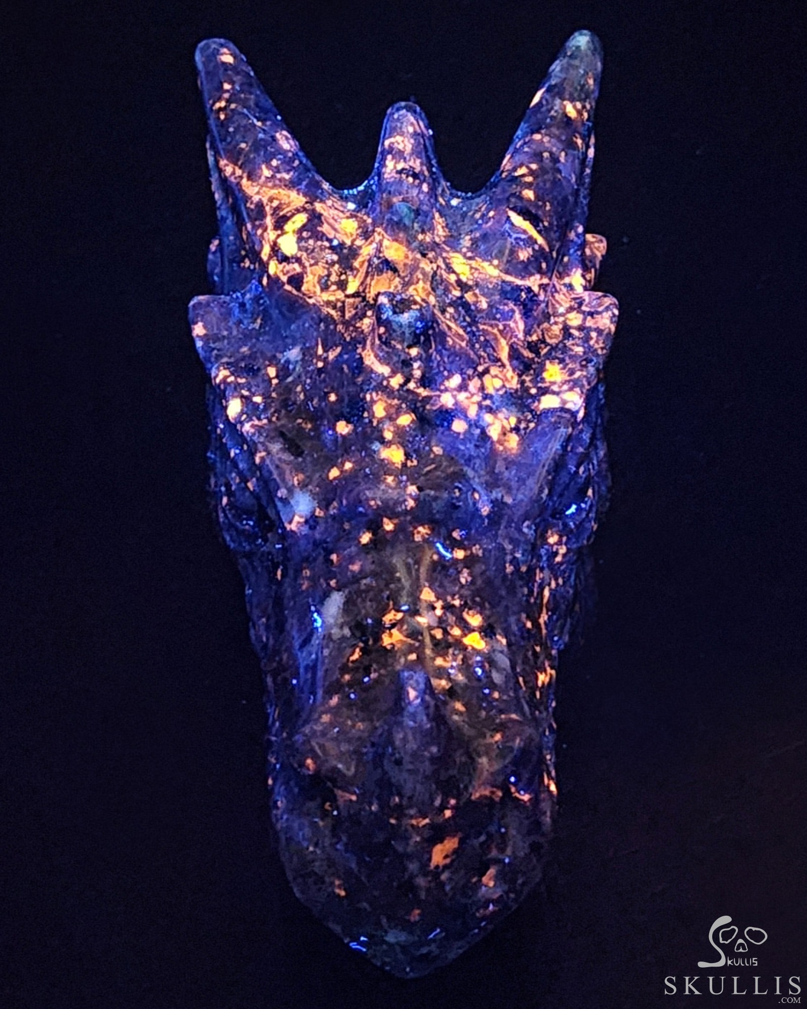 5.9" Yooperlites Hand Carved Crystal Dragon Head Skull Sculpture ...