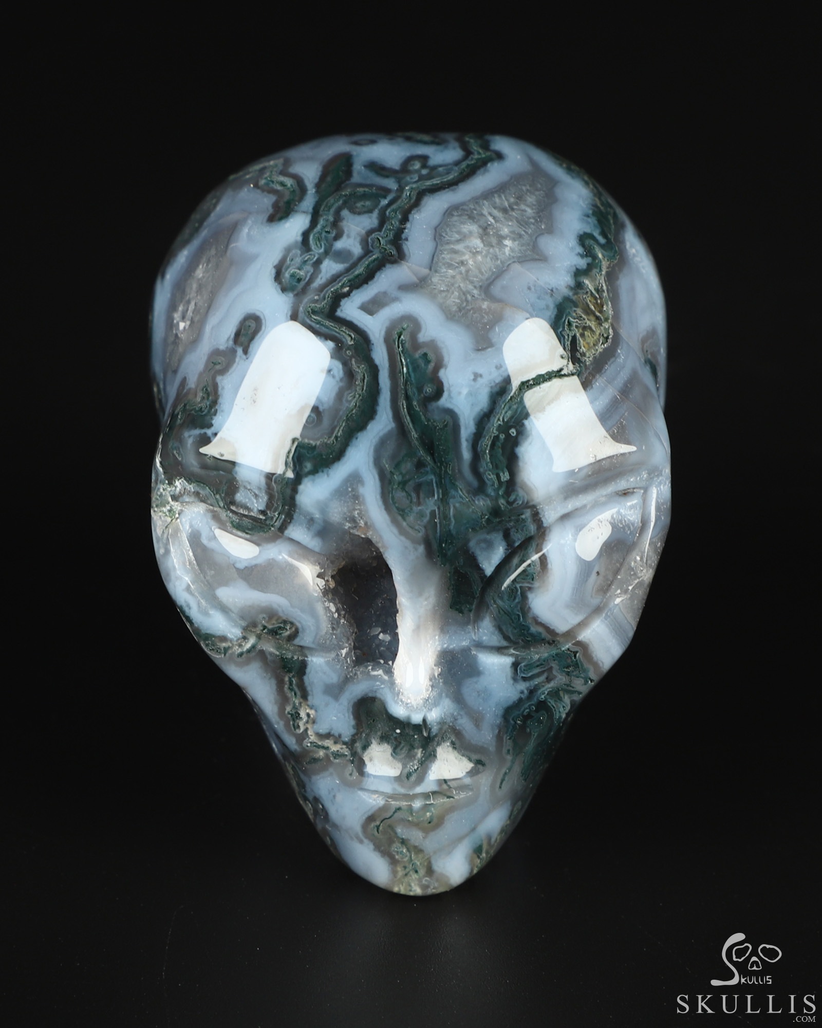 2.0" Green Moss Agate Star Being Female Alien Crystal Skull Companion ...