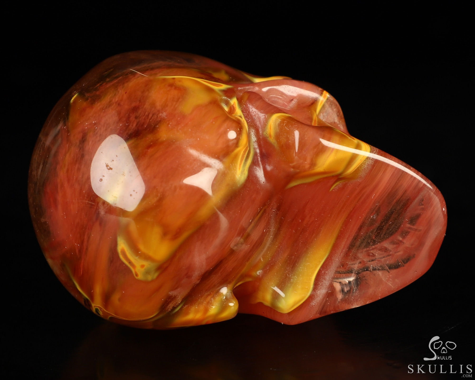 2.0" Smelted Quartz Hand Carved Crystal Skull, Realistic, Crystal ...