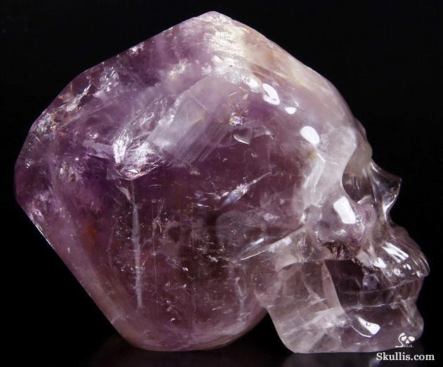7.2" Amethyst Carved Crystal Skull Sculpture - Skullis Gemstone ...