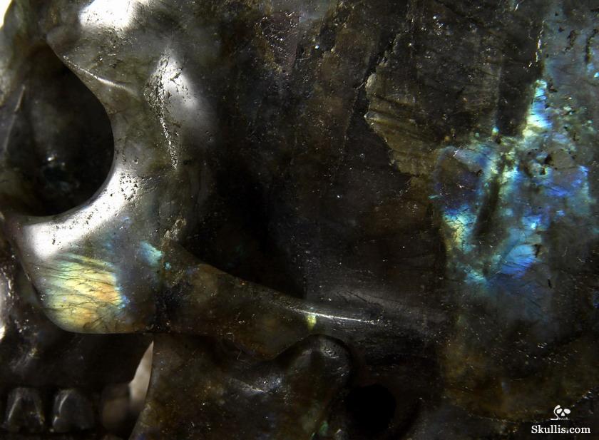 HUGE 5.0" Labradorite Carved Crystal Skull, Super Realistic - Skullis ...