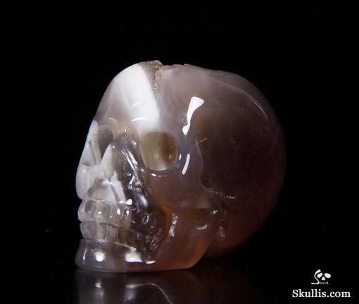 GEODE Fine Gemstone 1.2" Mozambique Agate Carved Crystal Skull ...