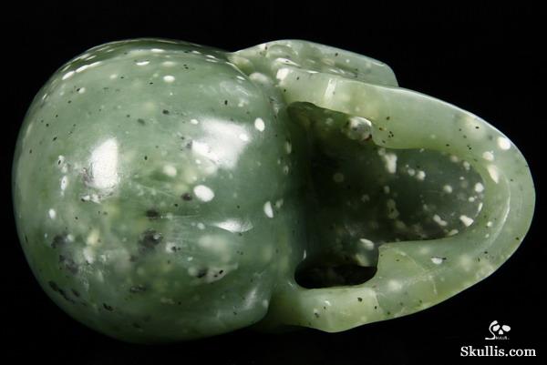 HUGE 5.1" New Jade Carved Crystal Singing Skull - Skullis Gemstone ...