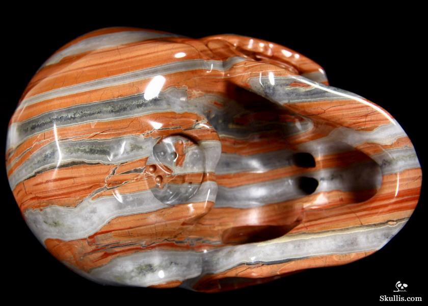 Lifesized 7.7" Red Jasper Carved Crystal Skull, Super Realistic ...