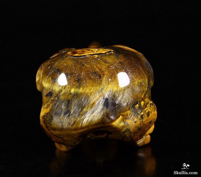 Gemstone Huge 4.6" Gold Tiger Eye Carved Crystal Raven Skull - Skullis ...