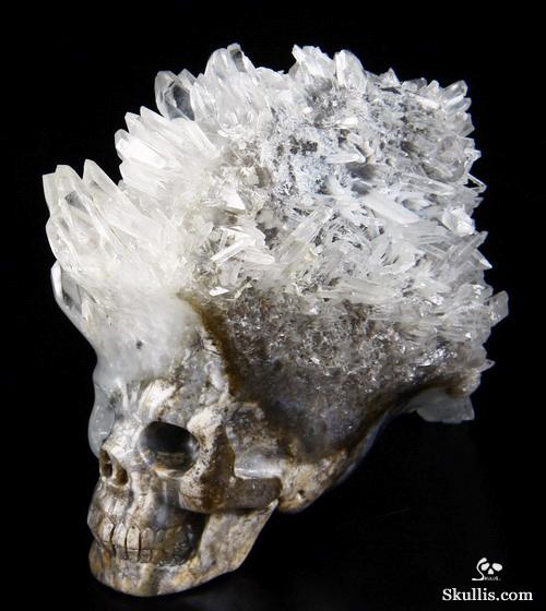 Nice Unique 3.5" Quartz Druse Carved Crystal Skull - Skullis Gemstone ...