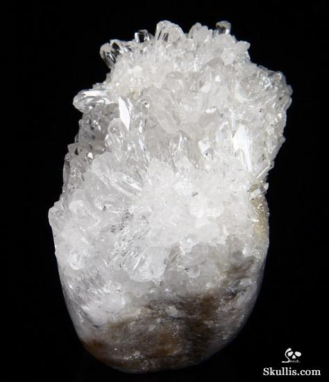 2.5" Quartz Druse Carved Crystal Skull - Skullis Gemstone & Crystal Skulls