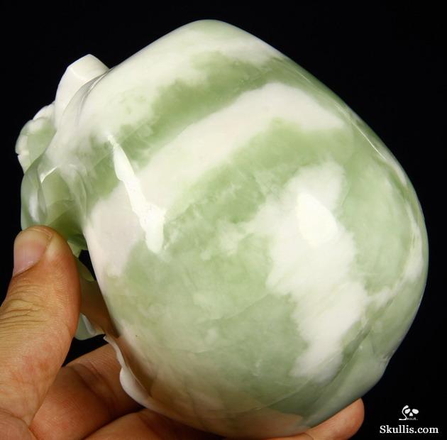 Huge 5.1" New Jade Carved Crystal Skull, Super Realistic - Skullis ...