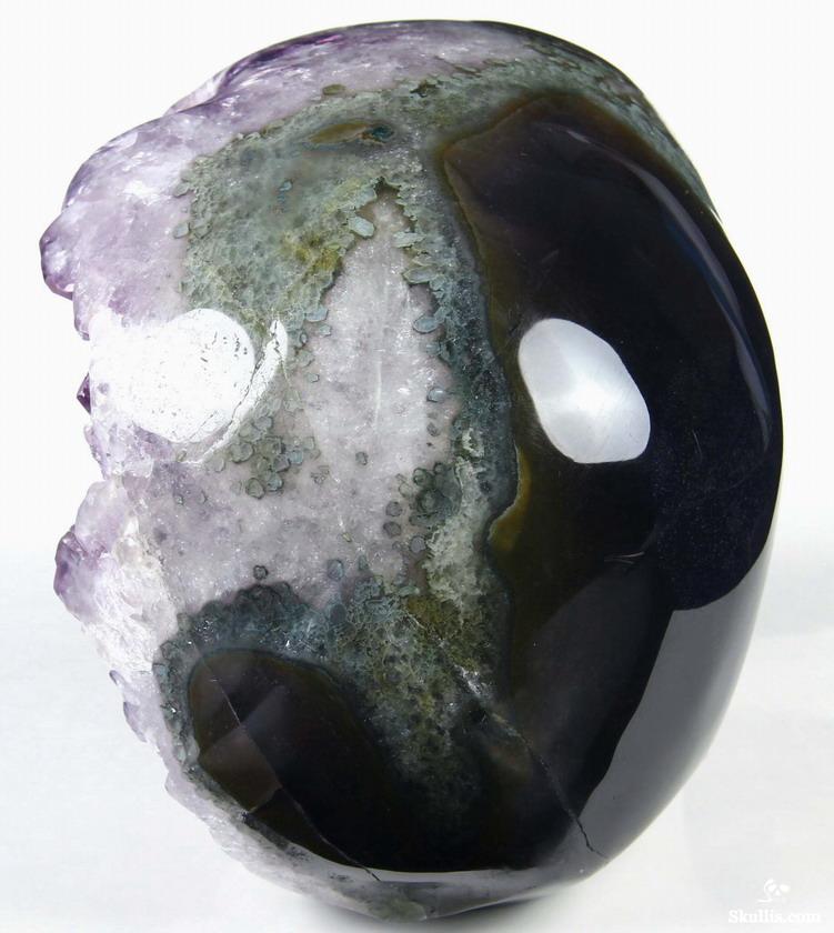 Amazing Lifesized 7.3" Amethyst Geode Agate Carved Crystal Skull ...