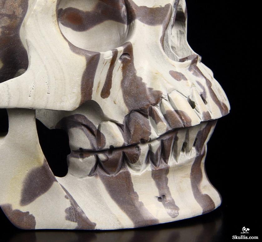 Huge 5.2" Australian Print Stone Carved Crystal Skull, Super Realistic ...