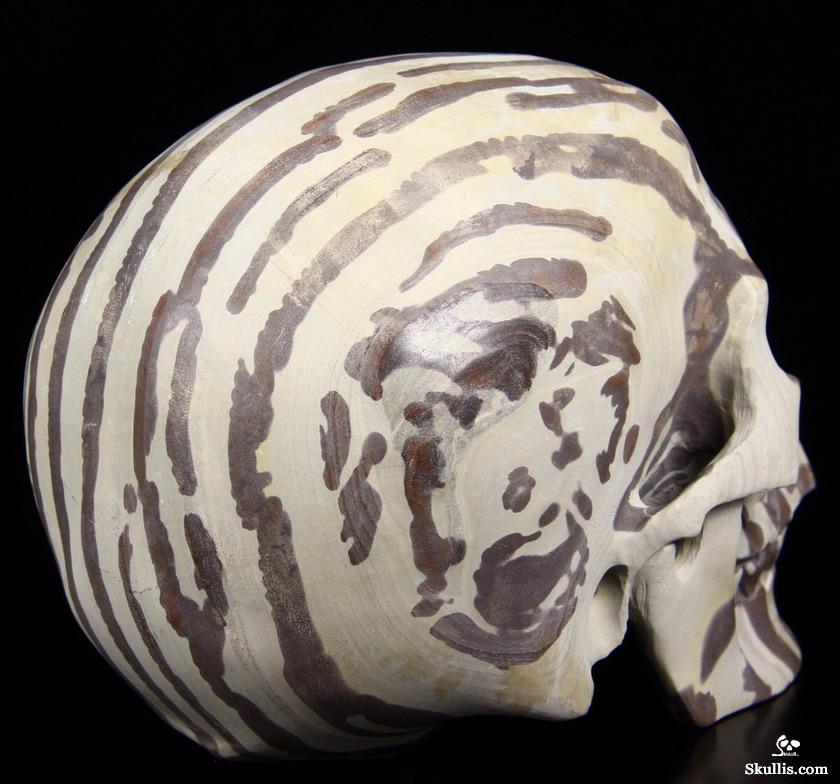 Huge 5.2" Australian Print Stone Carved Crystal Skull, Super Realistic ...