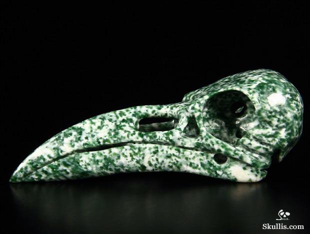 Huge 4.7" Hamine Carved Crystal Raven Skull - Skullis Gemstone ...
