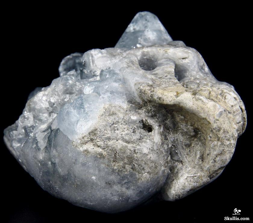 Huge 4.9" Blue Calcite Carved Crystal Skull - Skullis Gemstone ...