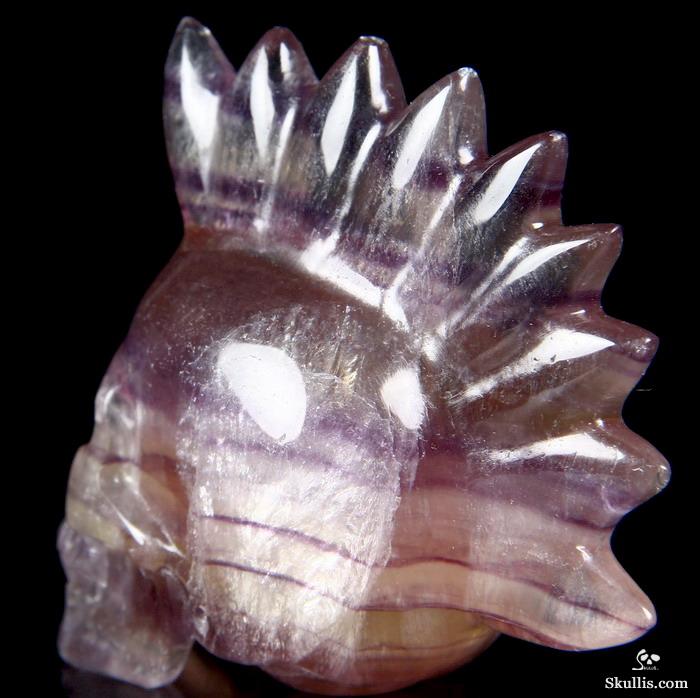 Nice 2.8" Fluorite Carved Crystal Punk Skull - Skullis Gemstone ...